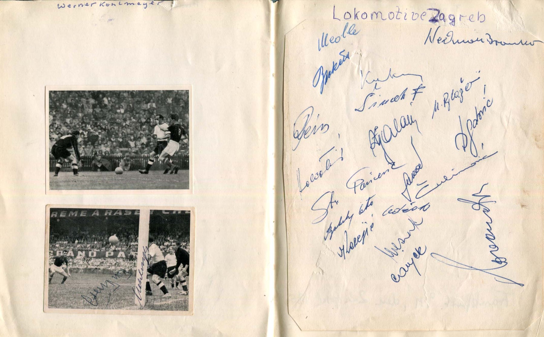 1950s Soccer team members autographs, signed vintage autograph album