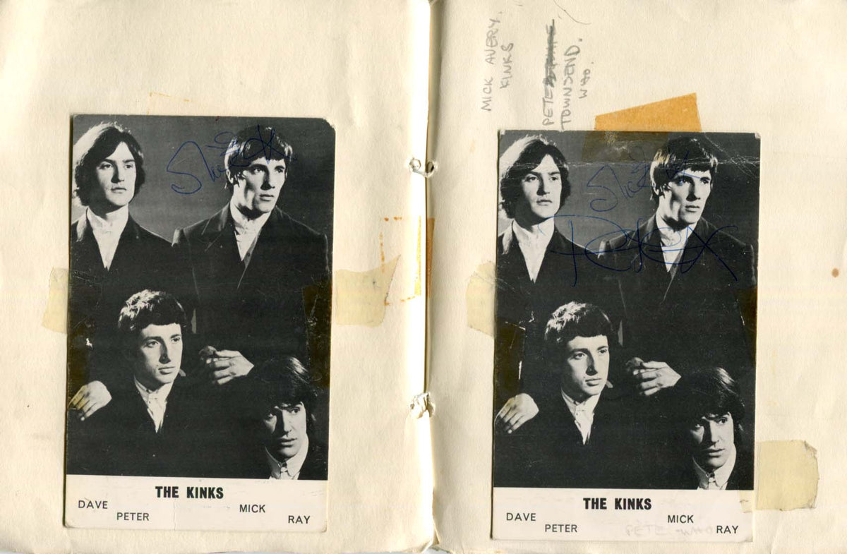 1960s Music autographs, homemade autograph book with signatures