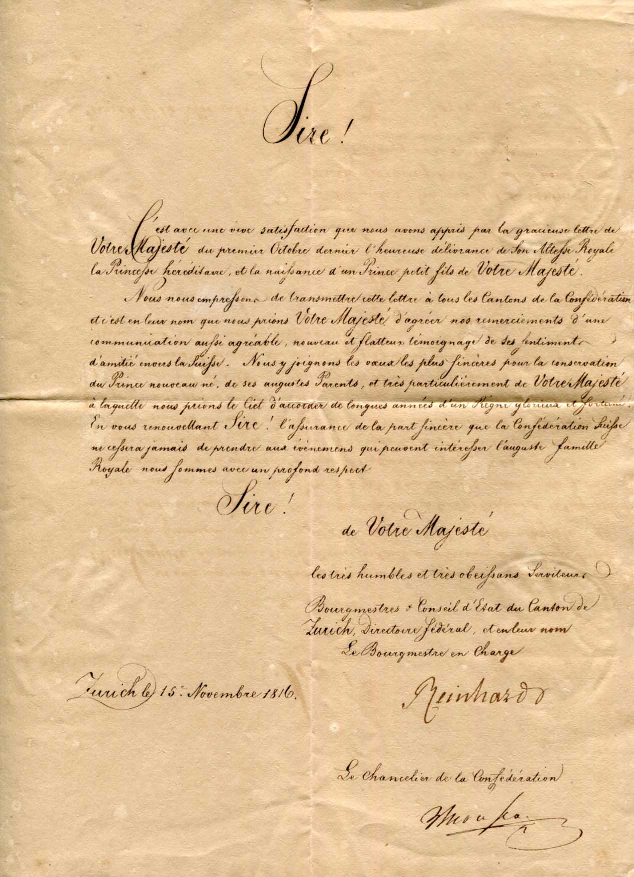 Hans von Reinhard Autogramm, signiertes Dokument