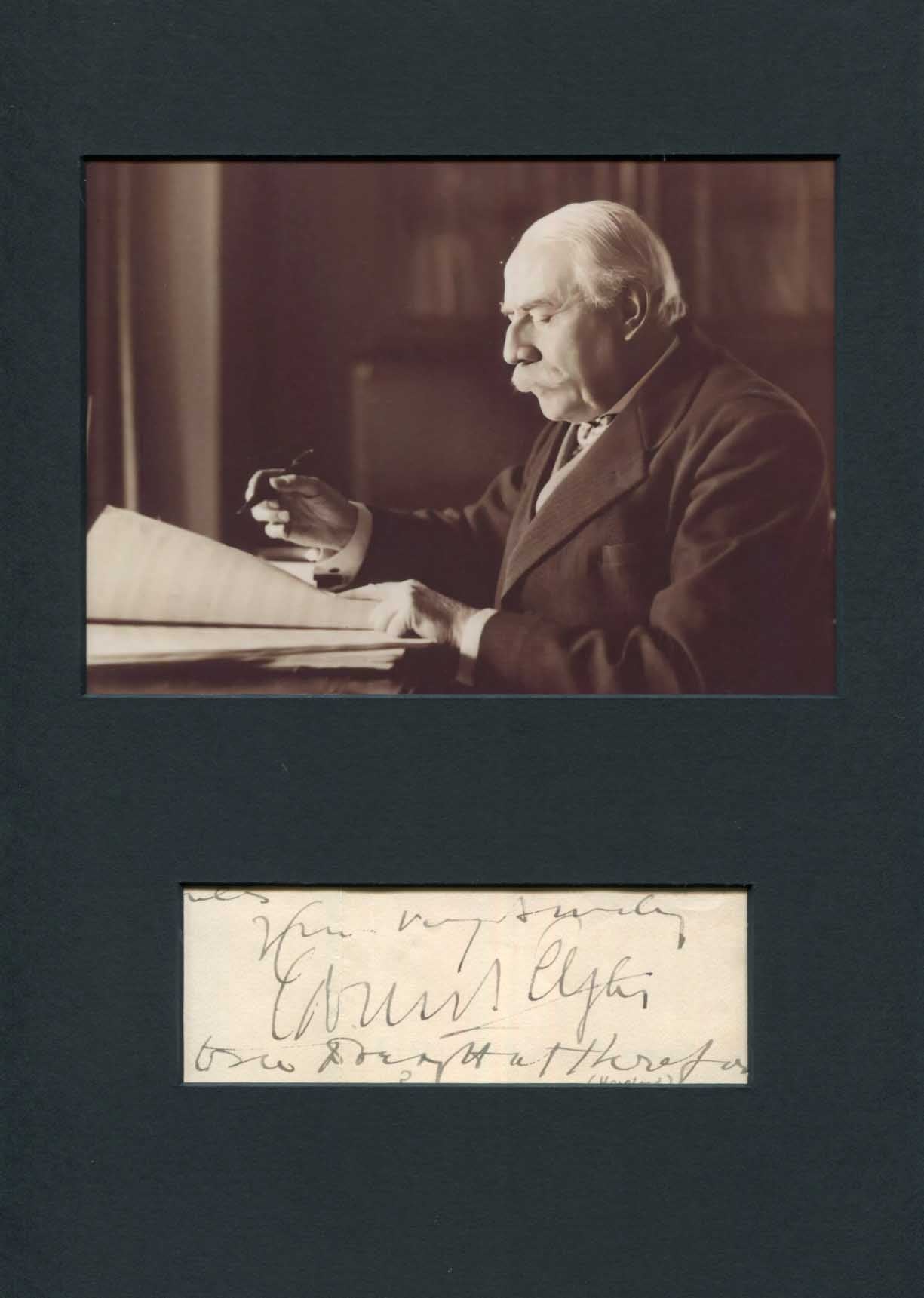 Edward Elgar autograph, signed salutation (end-of-letter) & mounted