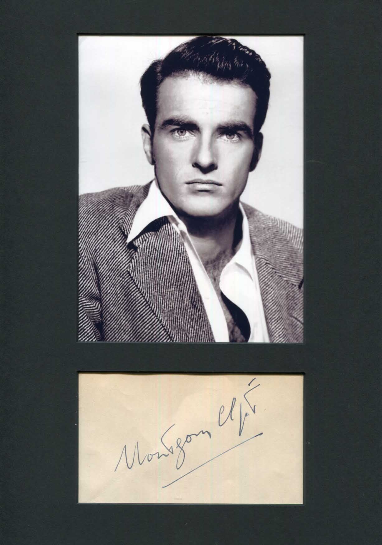 Montgomery Clift Autograph | signed cards / album pages