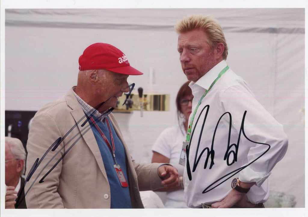 Niki & Boris Lauda & Becker Autograph | signed photographs