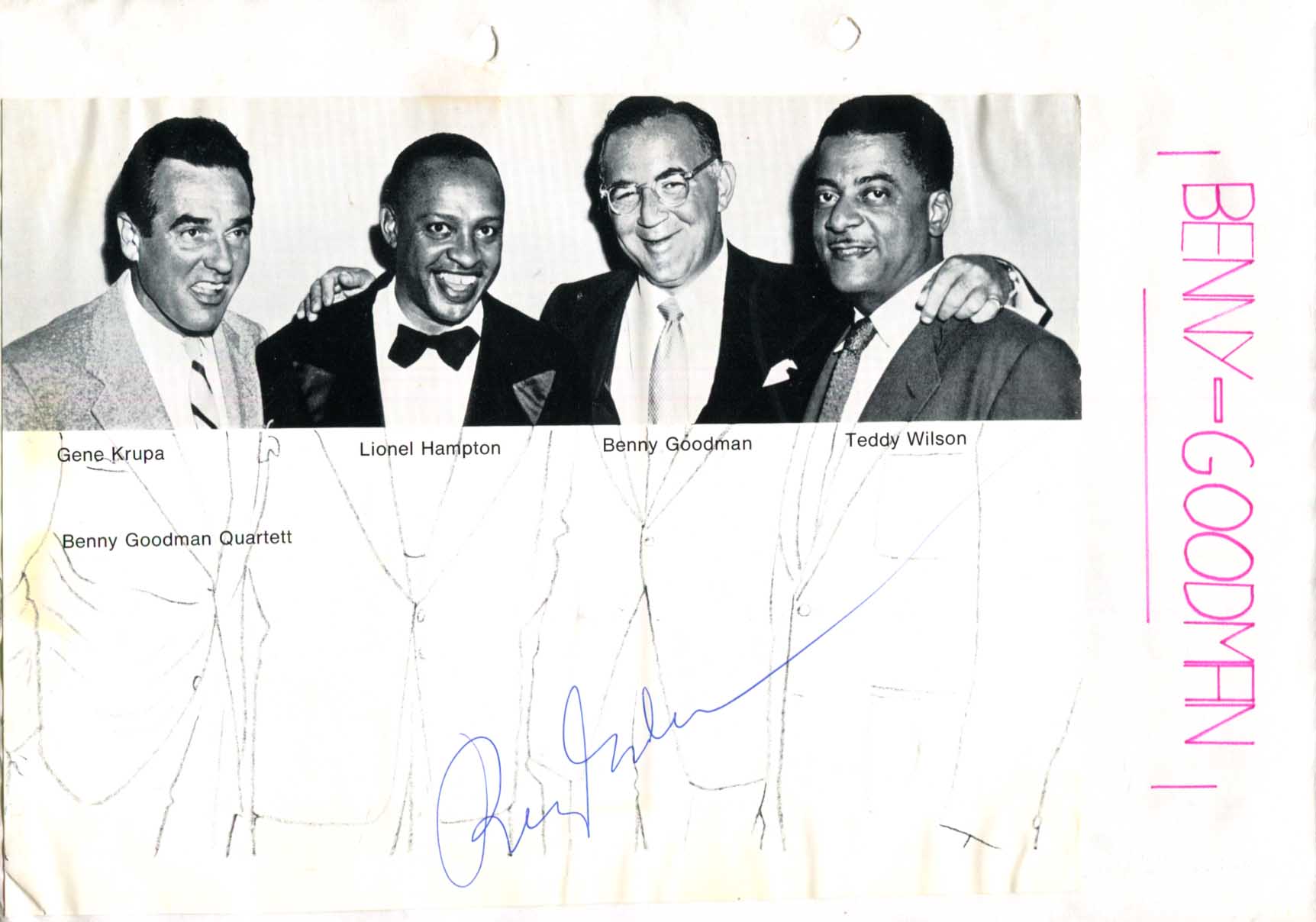 Benny Goodman autograph, signed vintage promotion picture