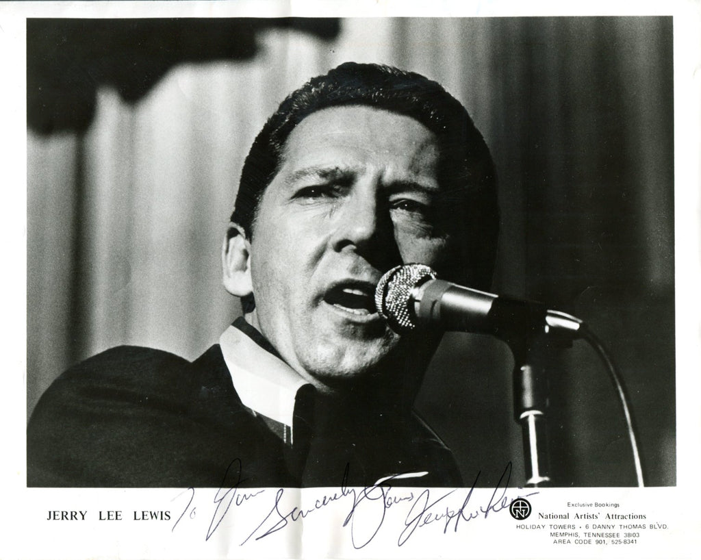 Jerry Lee Lewis Autogramm, signiertes Vintage Photo