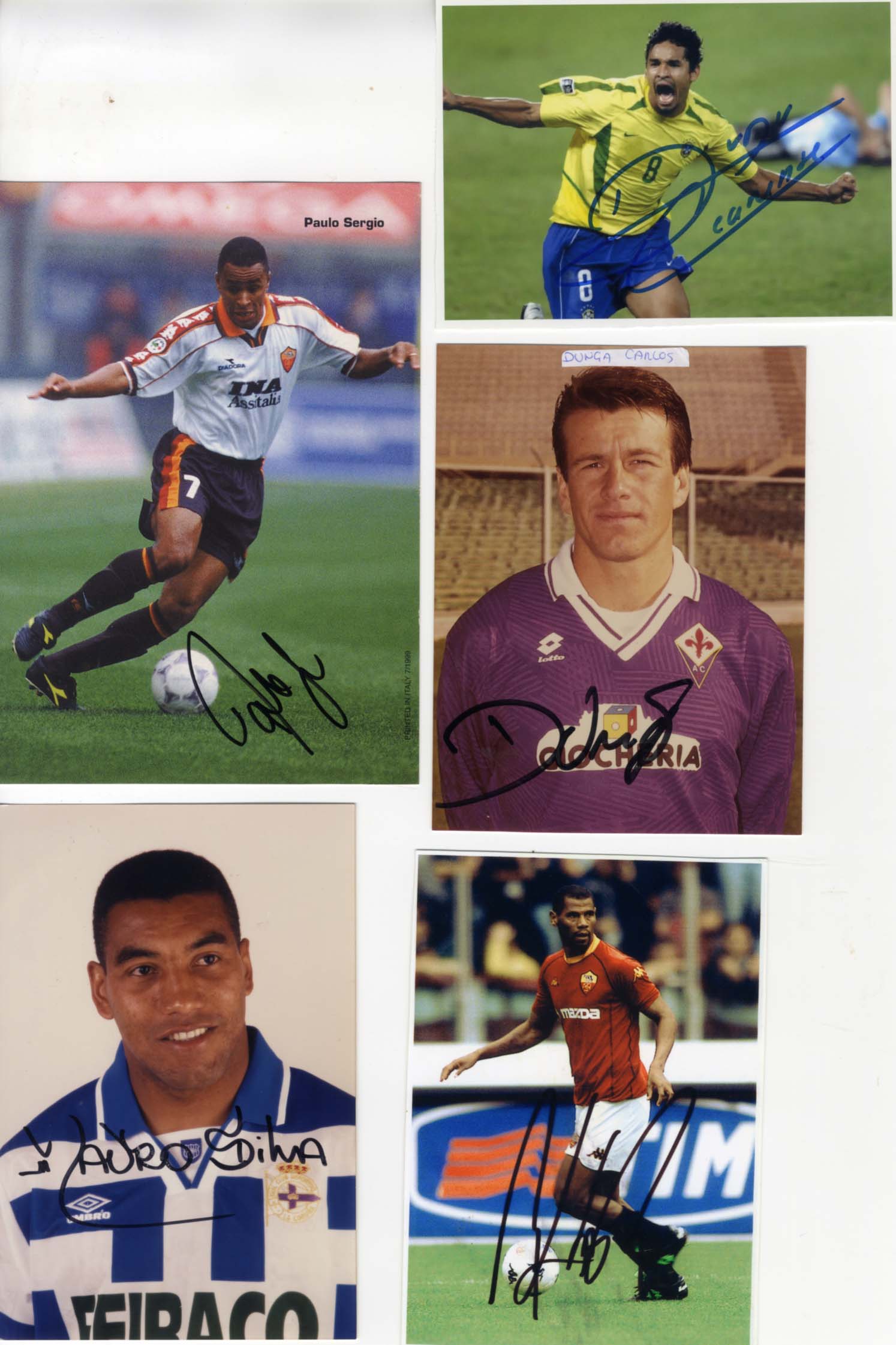Carlos & Aldair & others Dunga & Santos & others Autograph | signed ...