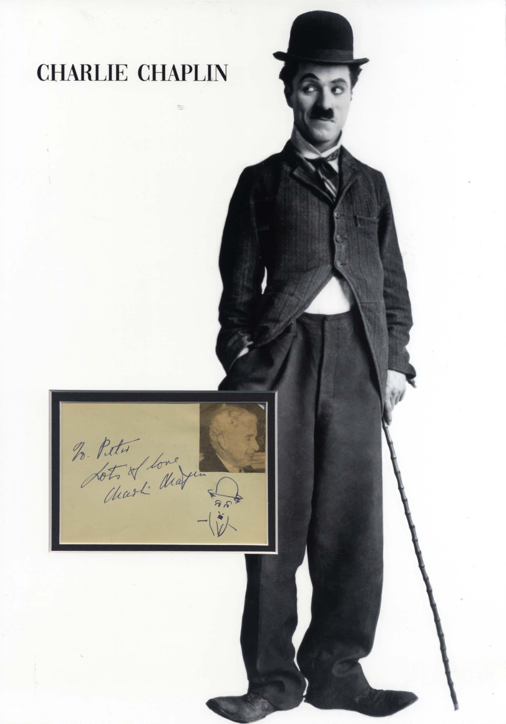 Charlie Chaplin Autograph | signed special custom mattings