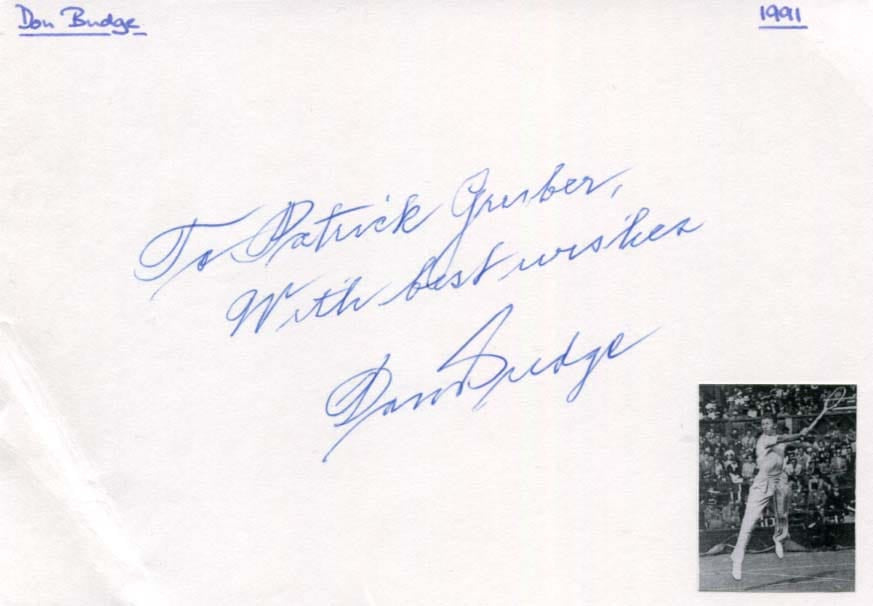 Don Budge Autograph | signed cards / album pages