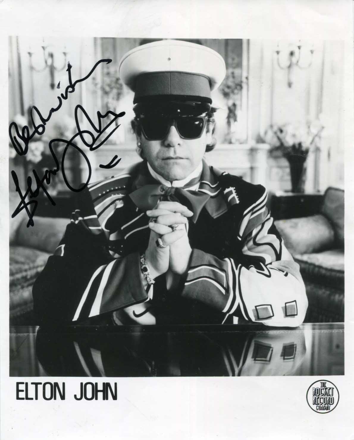Elton John Autograph | signed vintage photographs