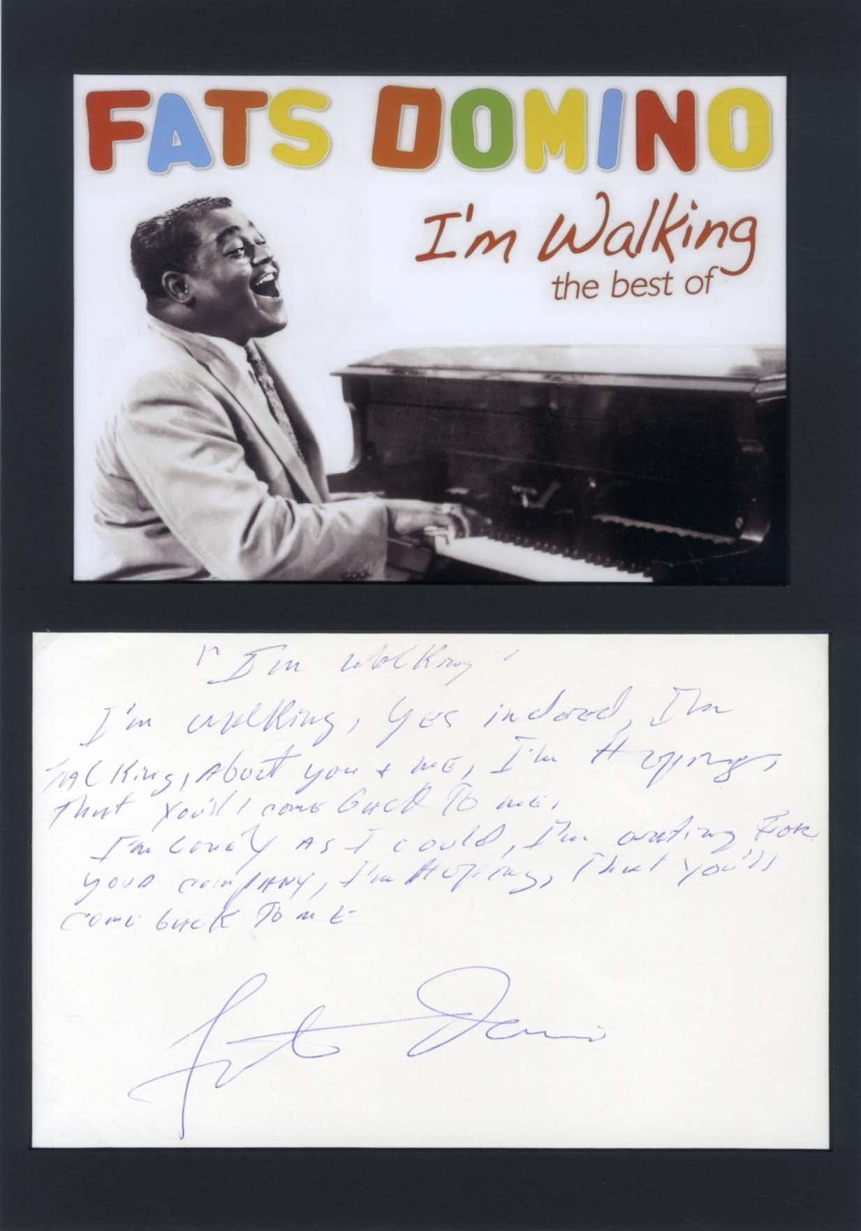 Fats Domino Autograph | signed quotations / manuscripts