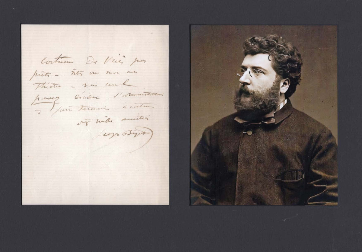 Georges Bizet autograph letter signed & mounted