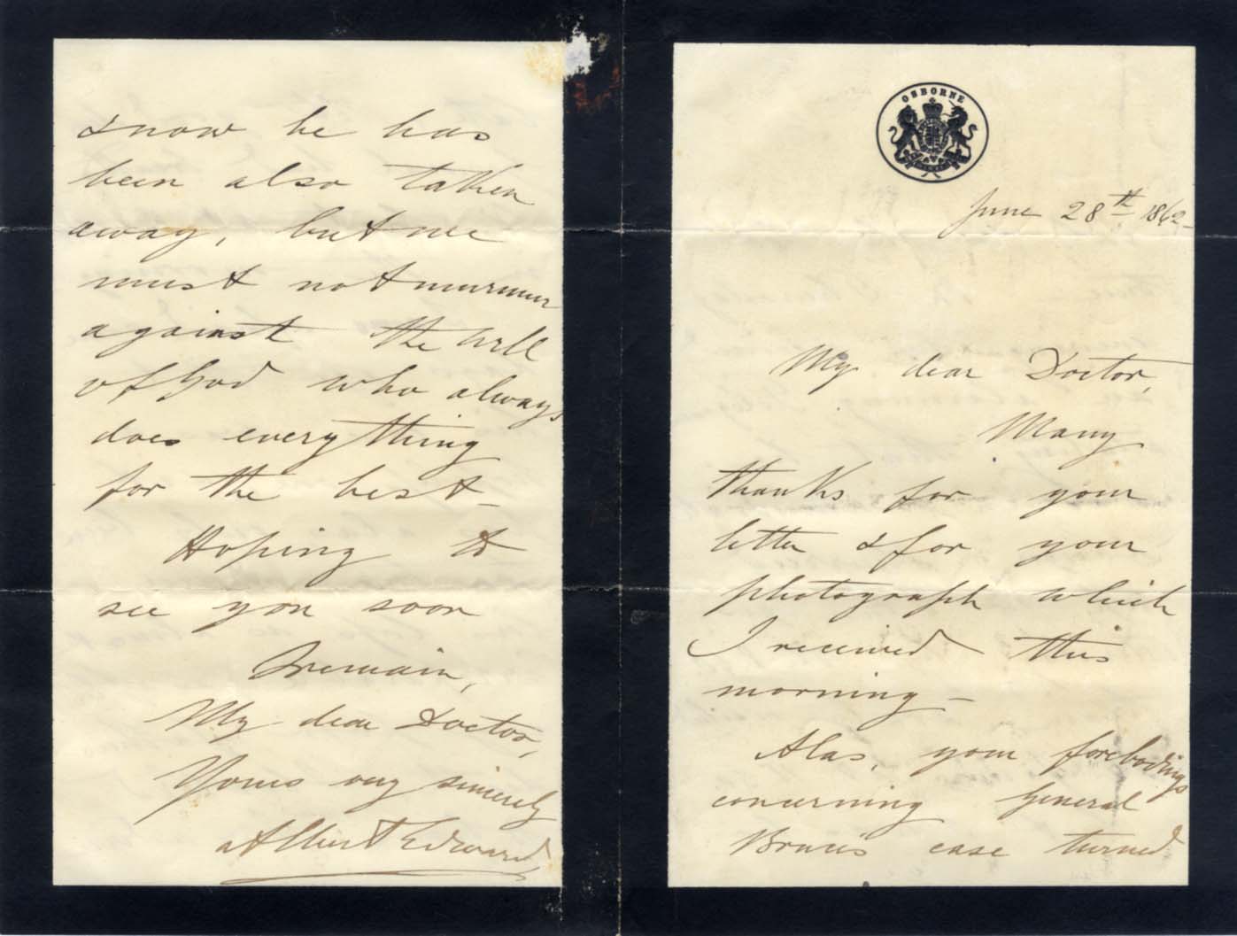 King Edward VII autograph letter signed