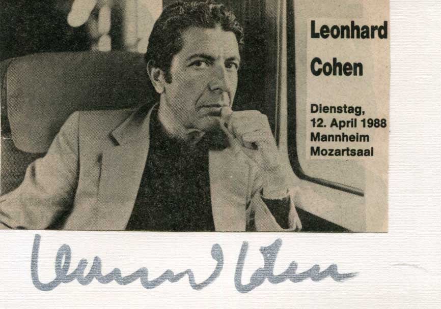 Leonard Cohen Autograph | signed cards / album pages