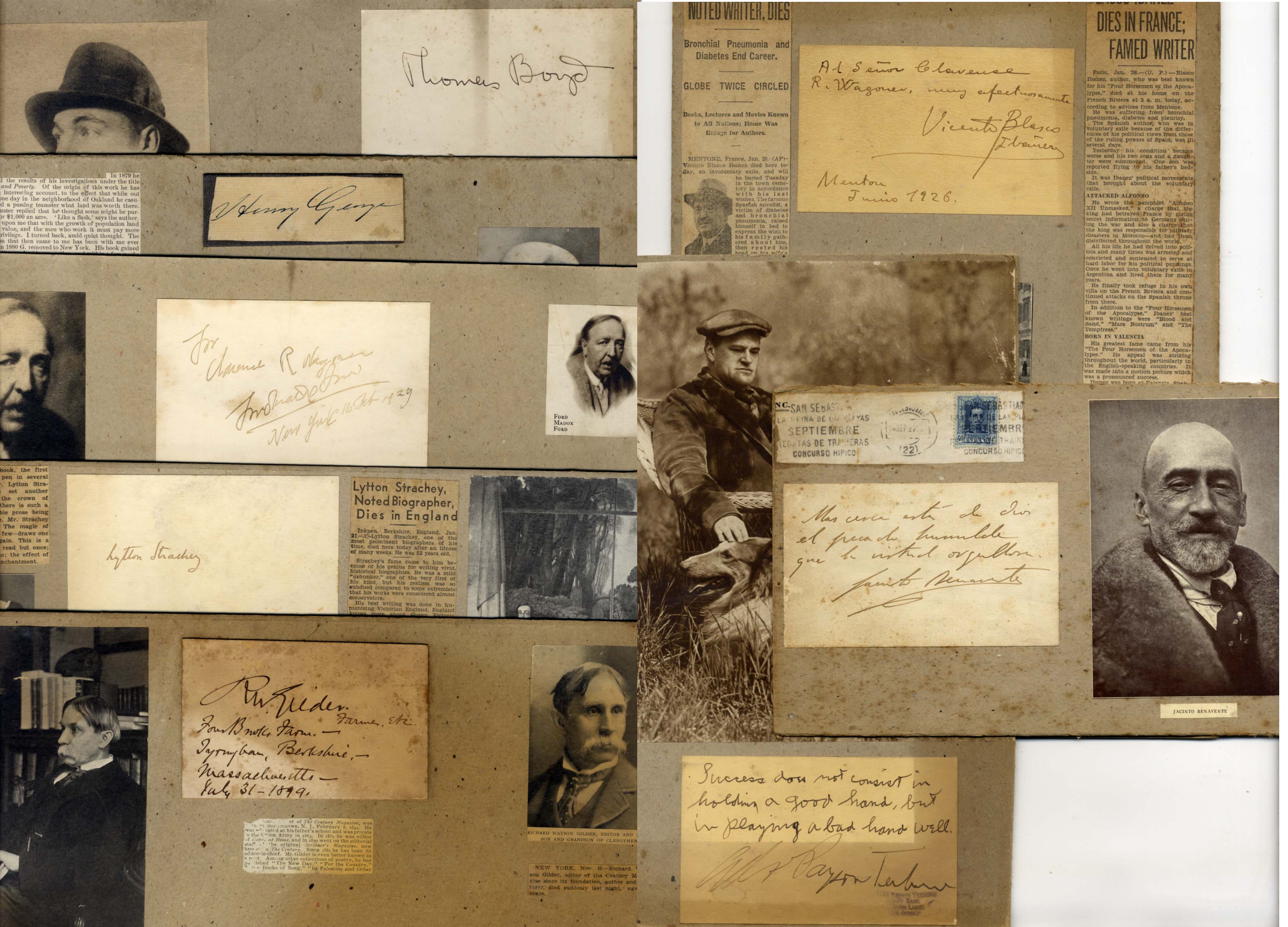 Literature Collection autograph notes signed & signatures