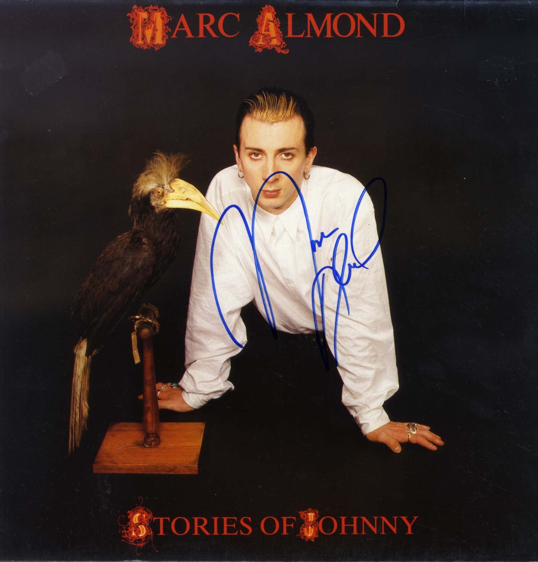Marc Almond autograph, IP signed vinyl record cover