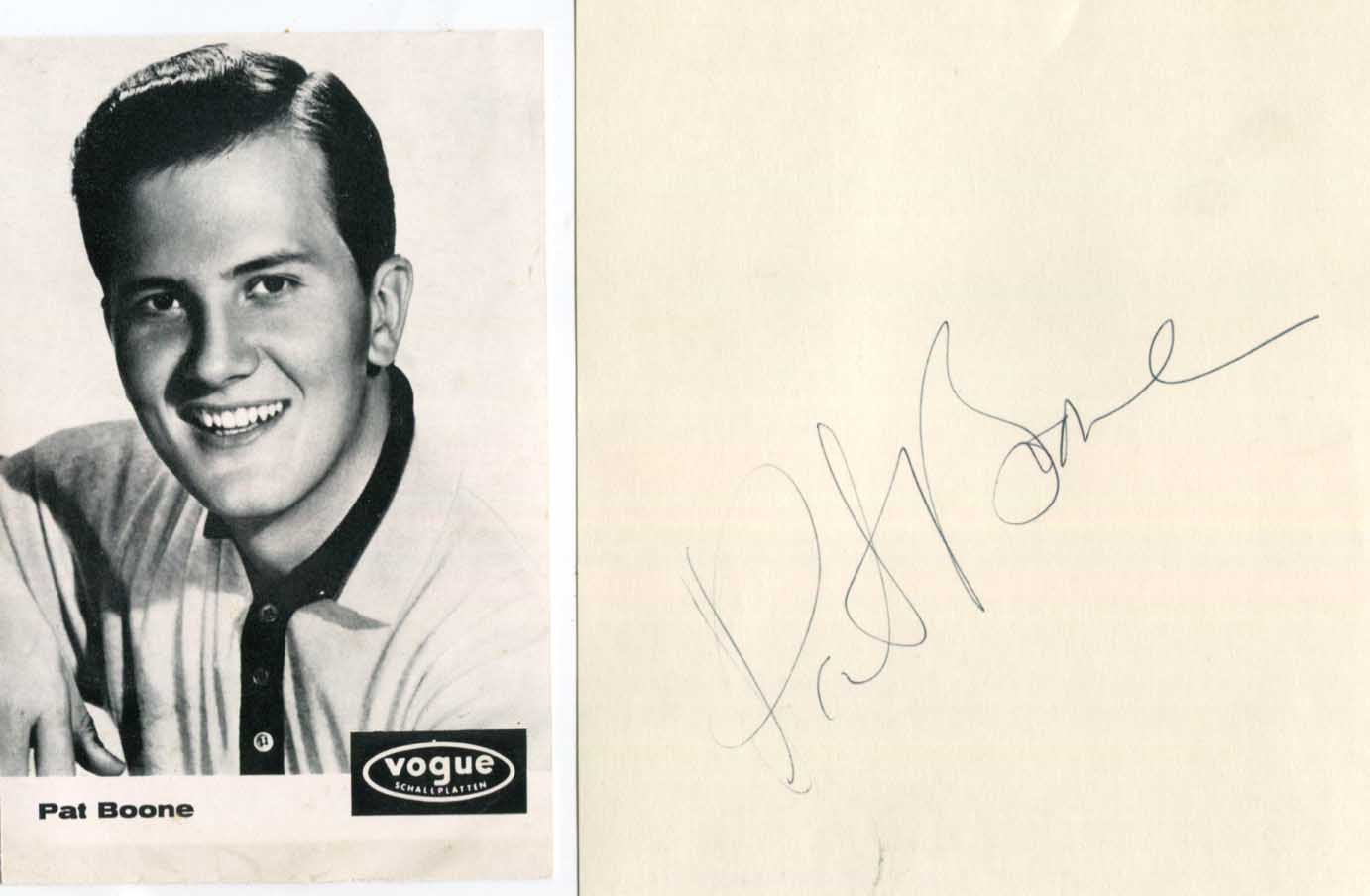 Pat Boone Autograph | signed cards / album pages