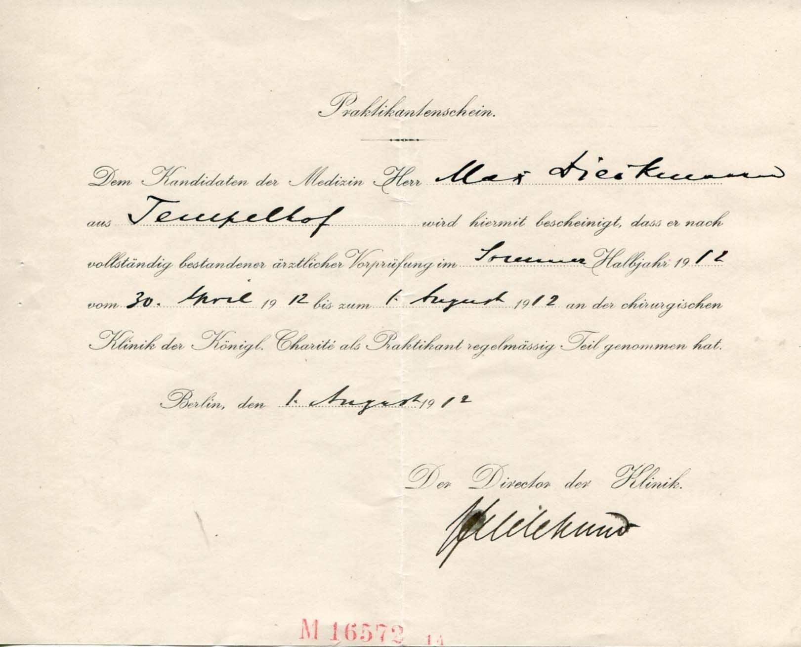 August Hildebrandt autograph | Document signed