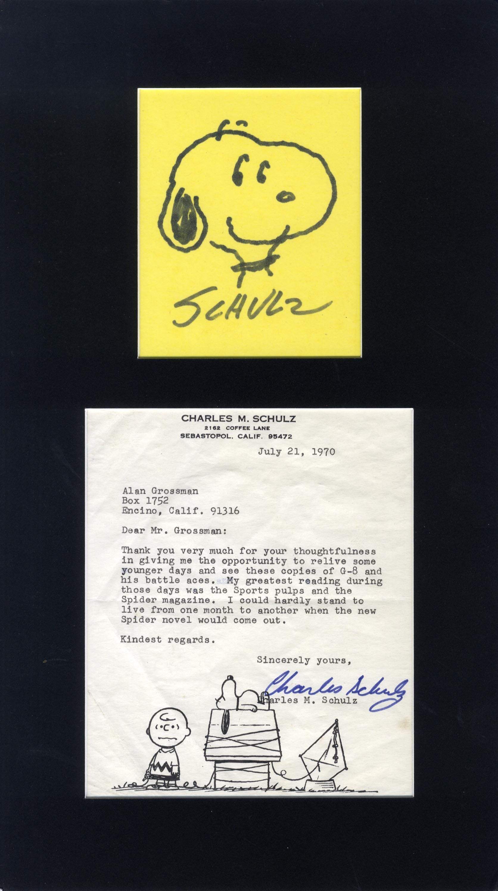 Comic autographs, signed photos, autographed letters and manuscripts