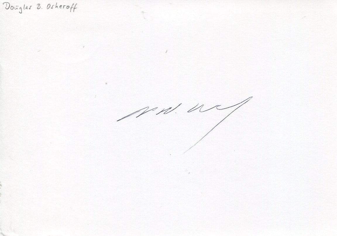 Douglas Osheroff autograph | Signed card