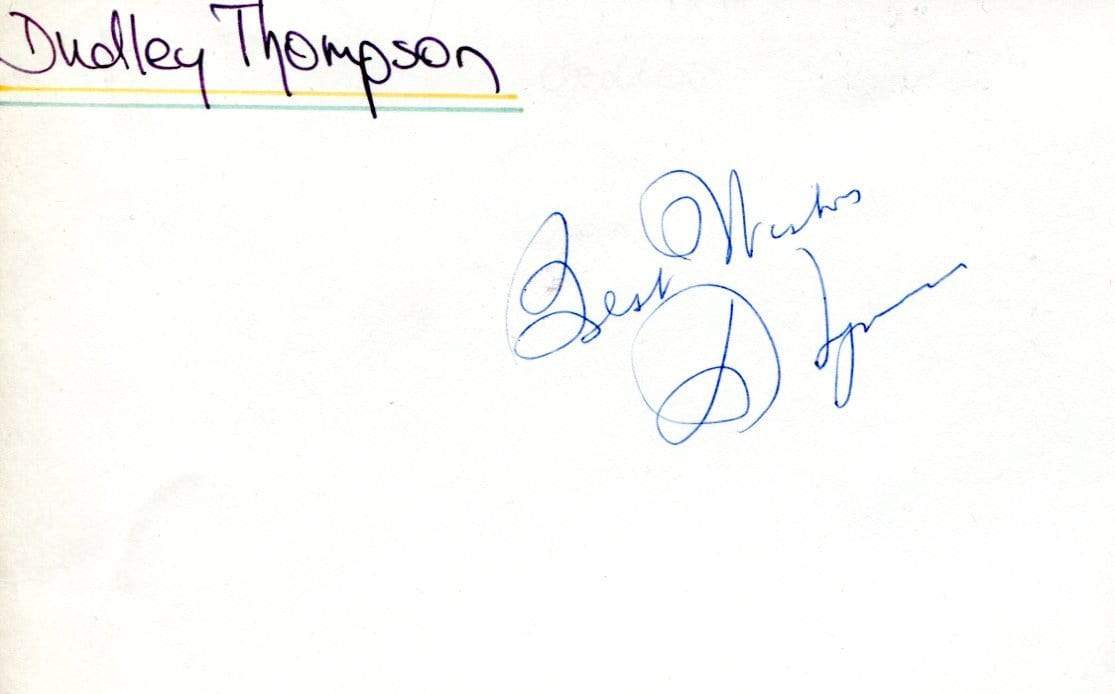 Dudley Thompson autograph | Signed card