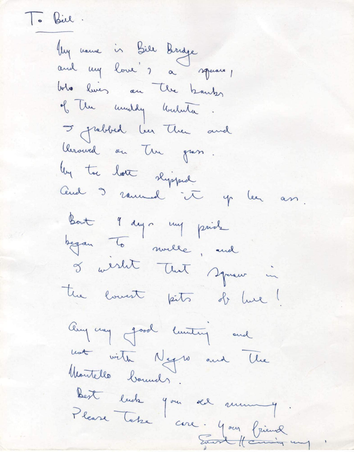 Ernest Hemingway autograph | Signed vintage photograph with an autogra