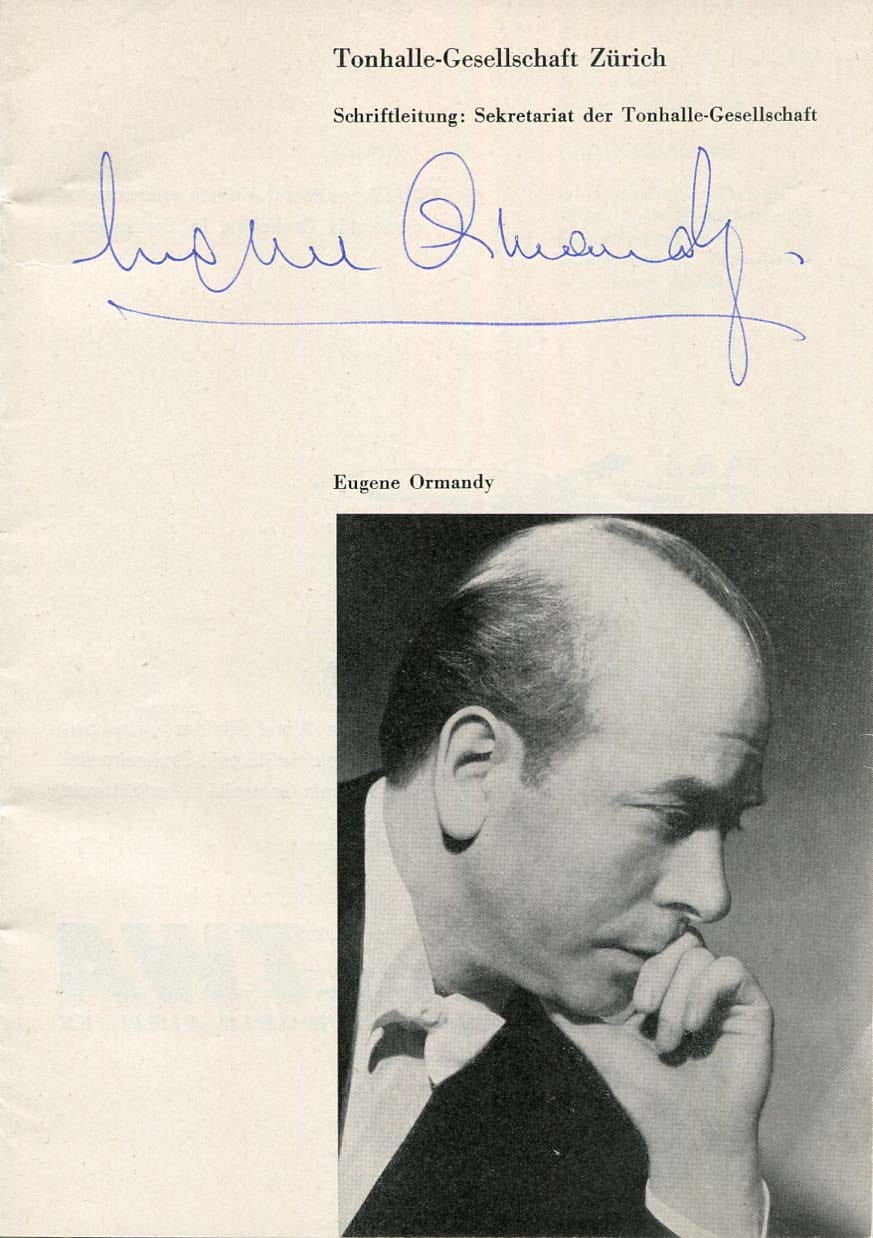 Eugene Ormandy Autograph | signed programmes / books