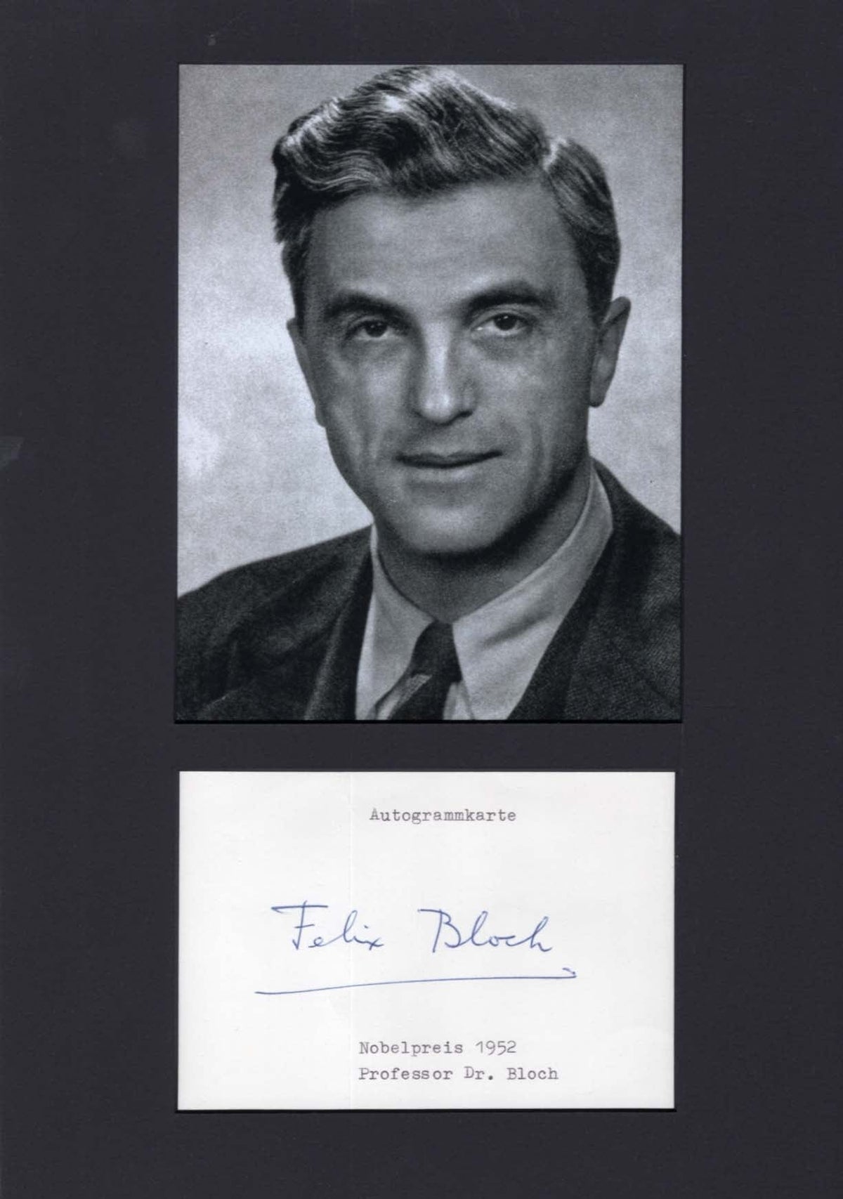 Felix Bloch Autograph | signed cards / album pages