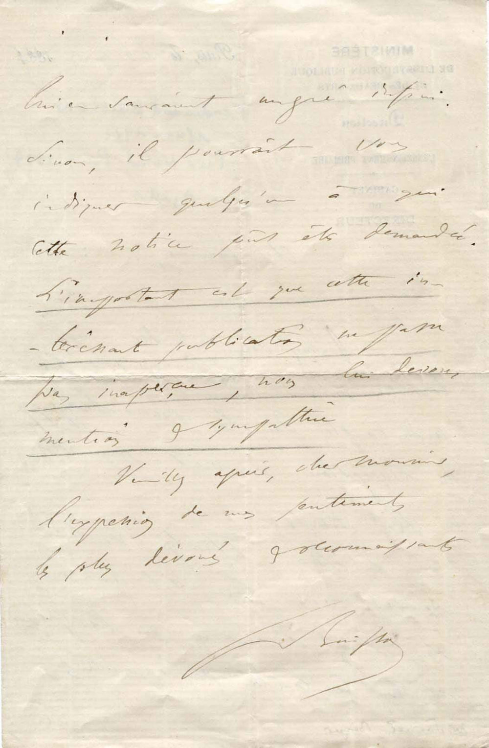Ferdinand Buisson autograph | Autograph letter signed