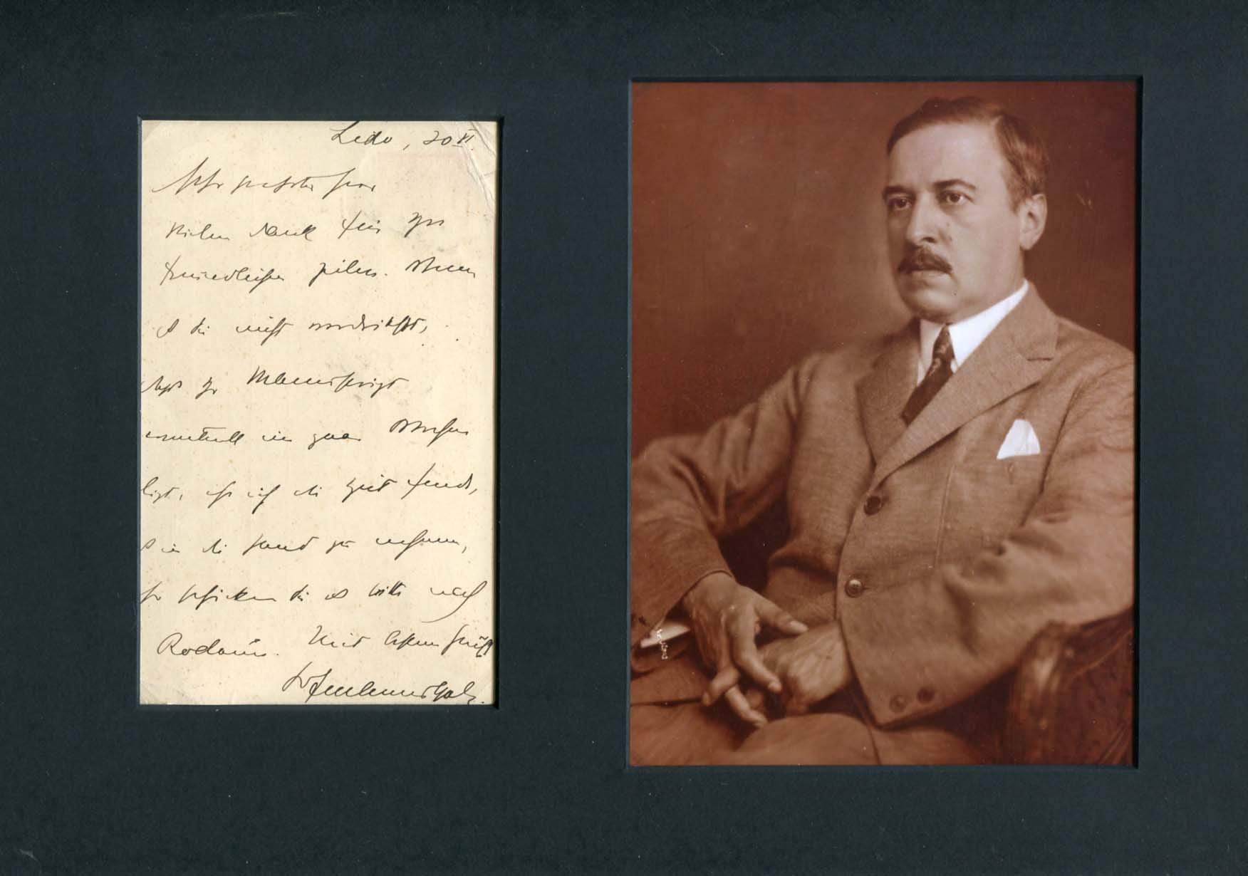 Hugo Laurenz August Hofmann von Hofmannsthal autograph | Autograph pos