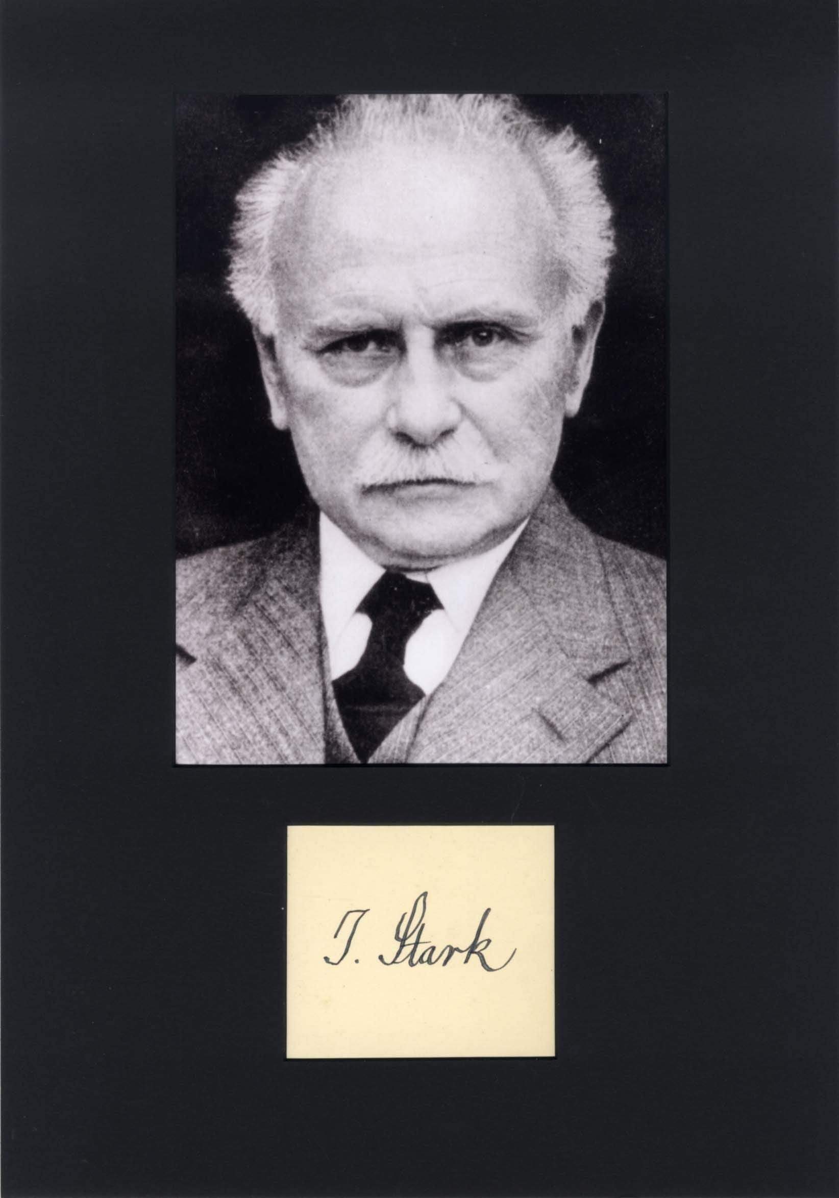 Johannes Stark autograph | Signed card mounted