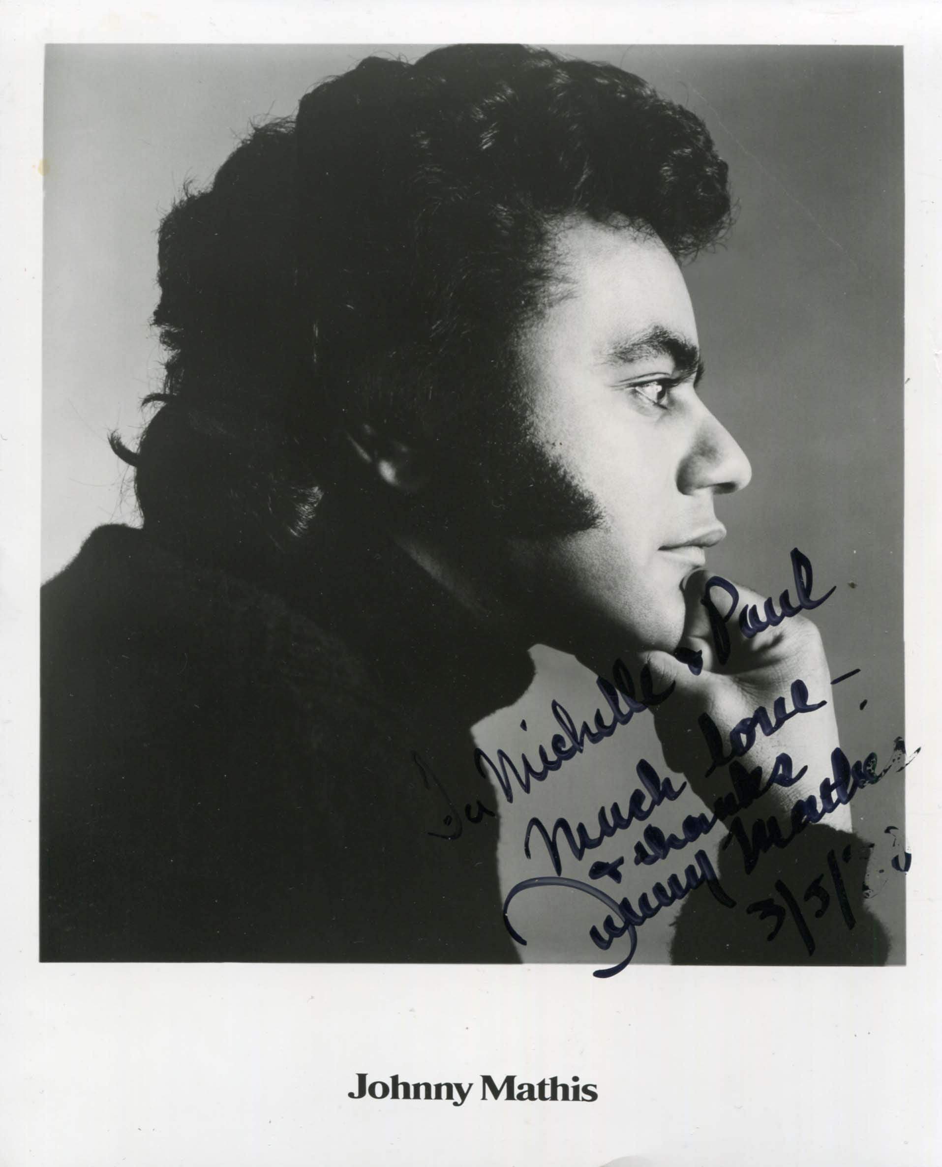 Johnny Mathis autograph | Signed photograph