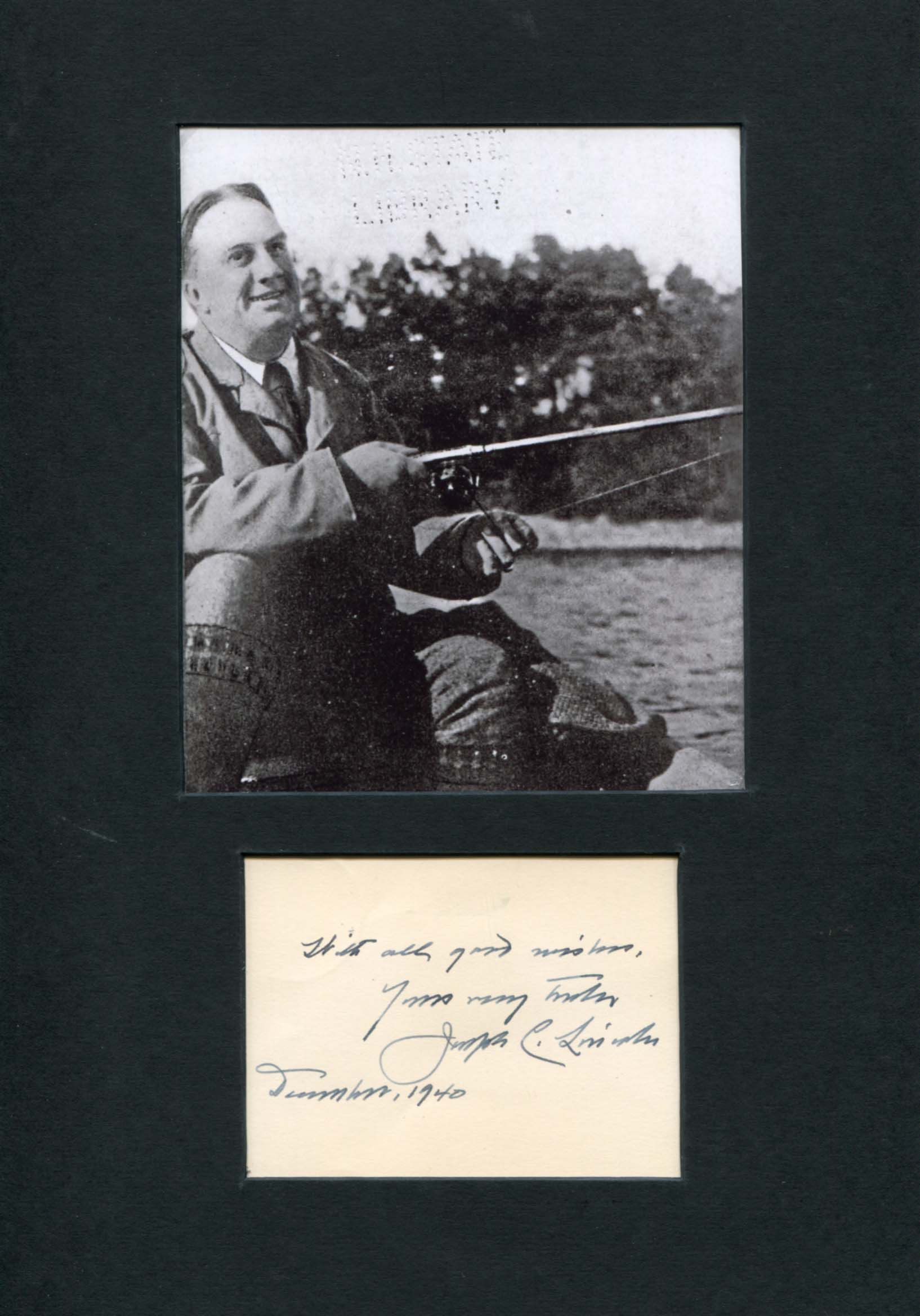 Joseph Crosby Lincoln autograph | Autographed album page mounted