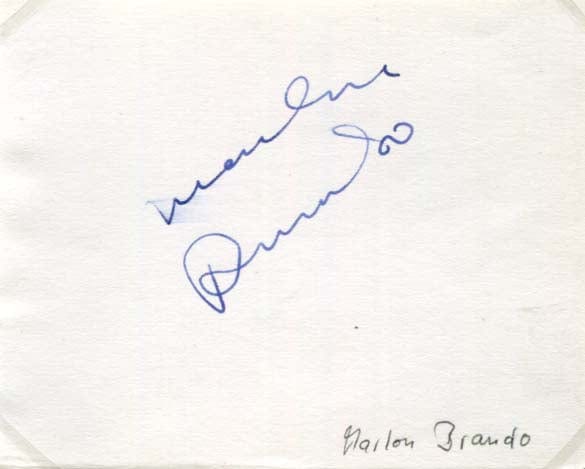 Marlon Brando autograph, signed album page mounted