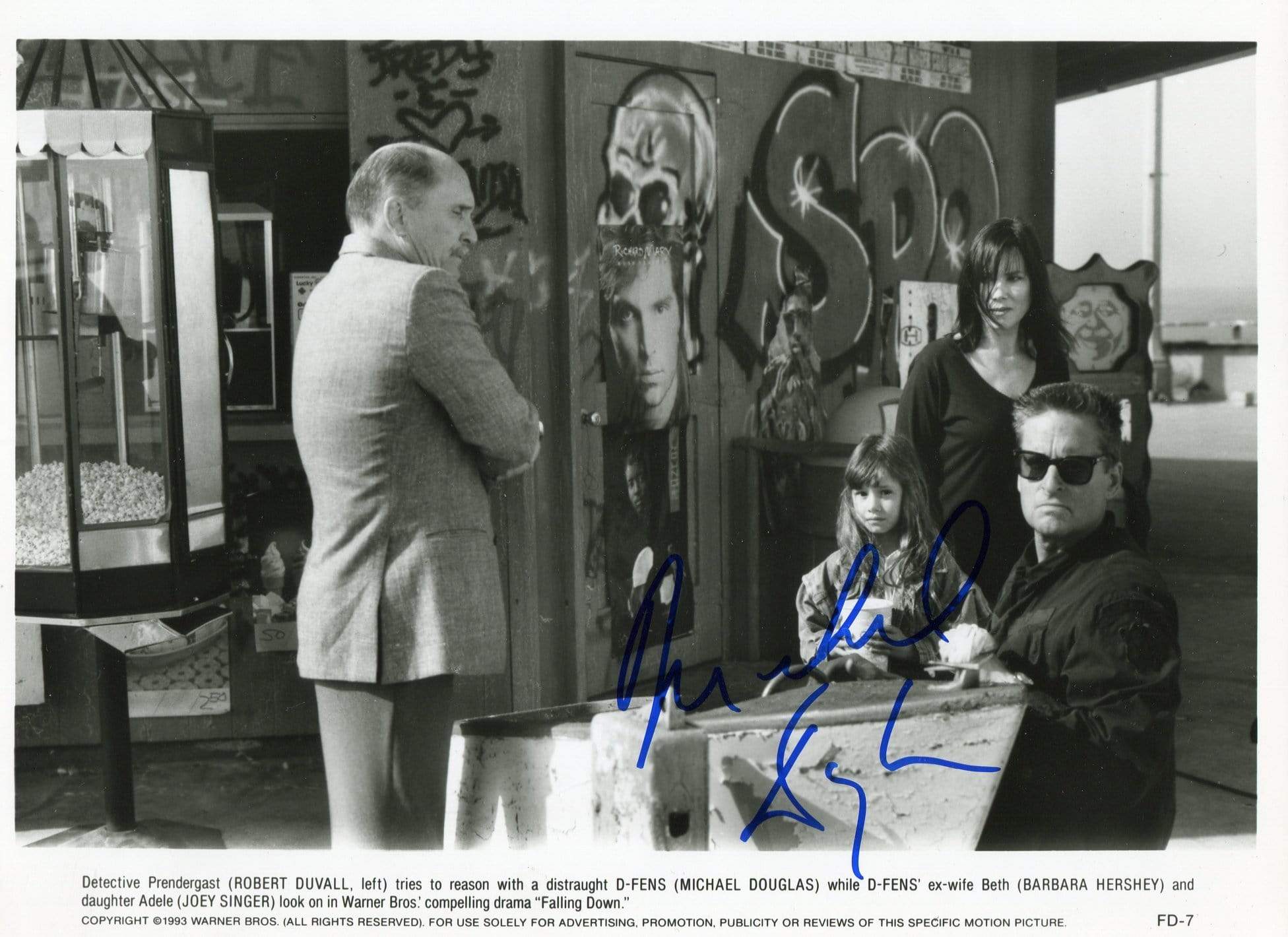 Michael Douglas autograph | Signed promotion photograph