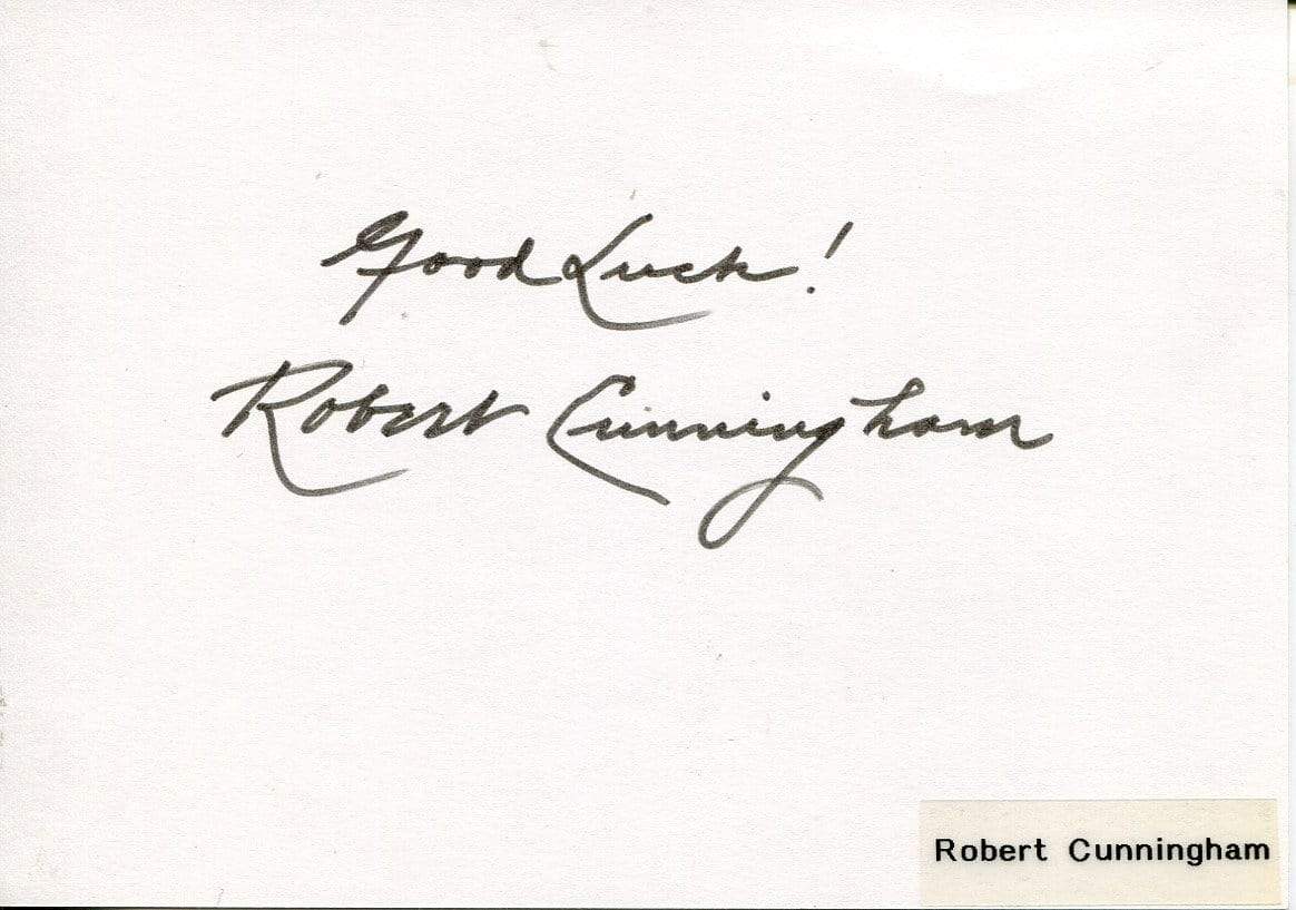 Robert Cunningham autograph | Signed card