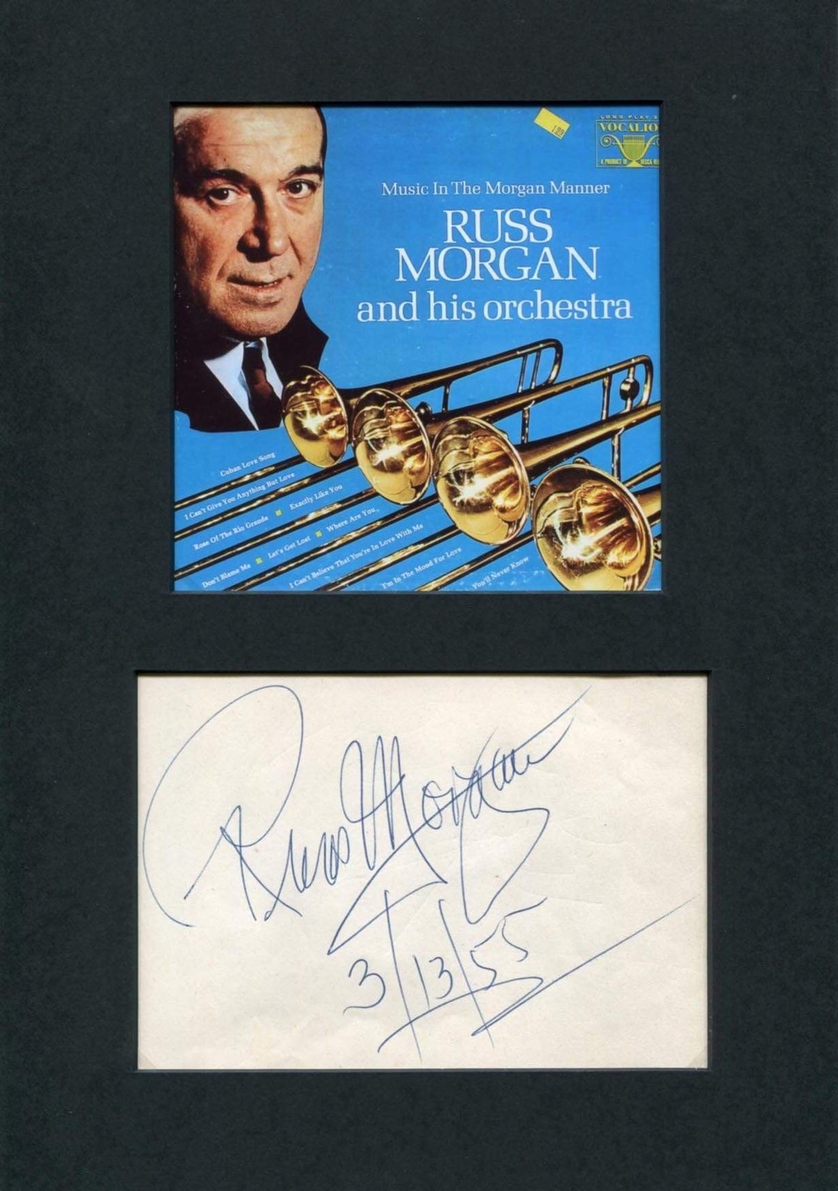 Russ Morgan autograph | Signed album page mounted
