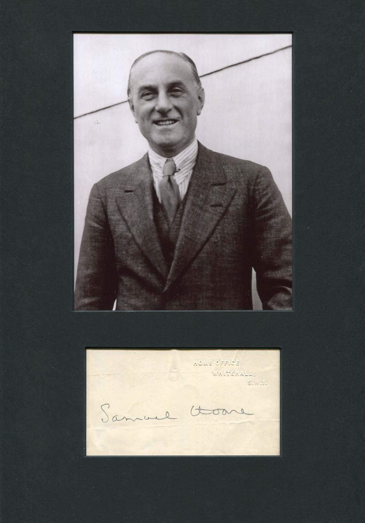 Samuel Hoare Autograph | signed cards / album pages