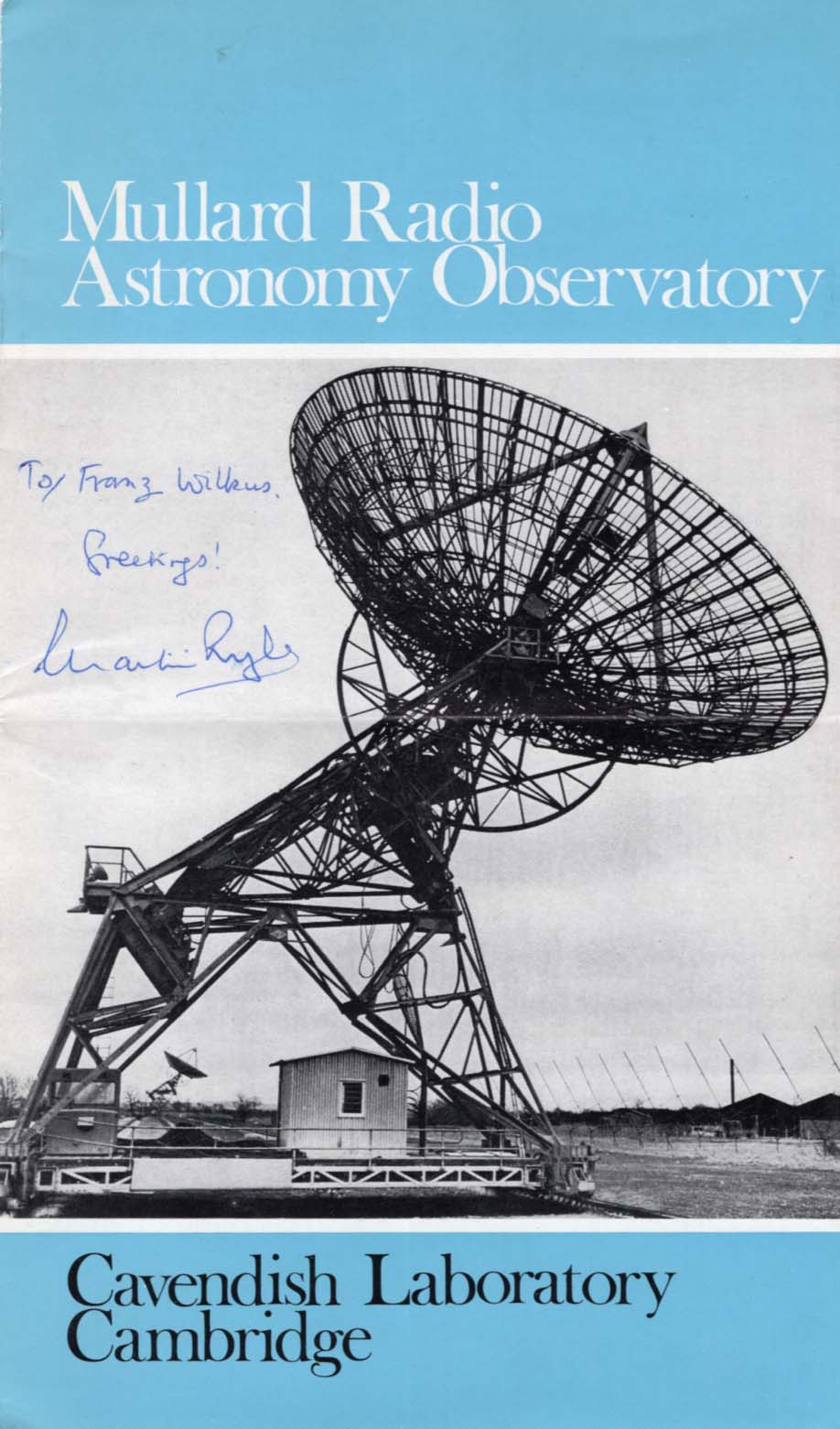 Sir Martin Ryle Autograph | signed programmes / books
