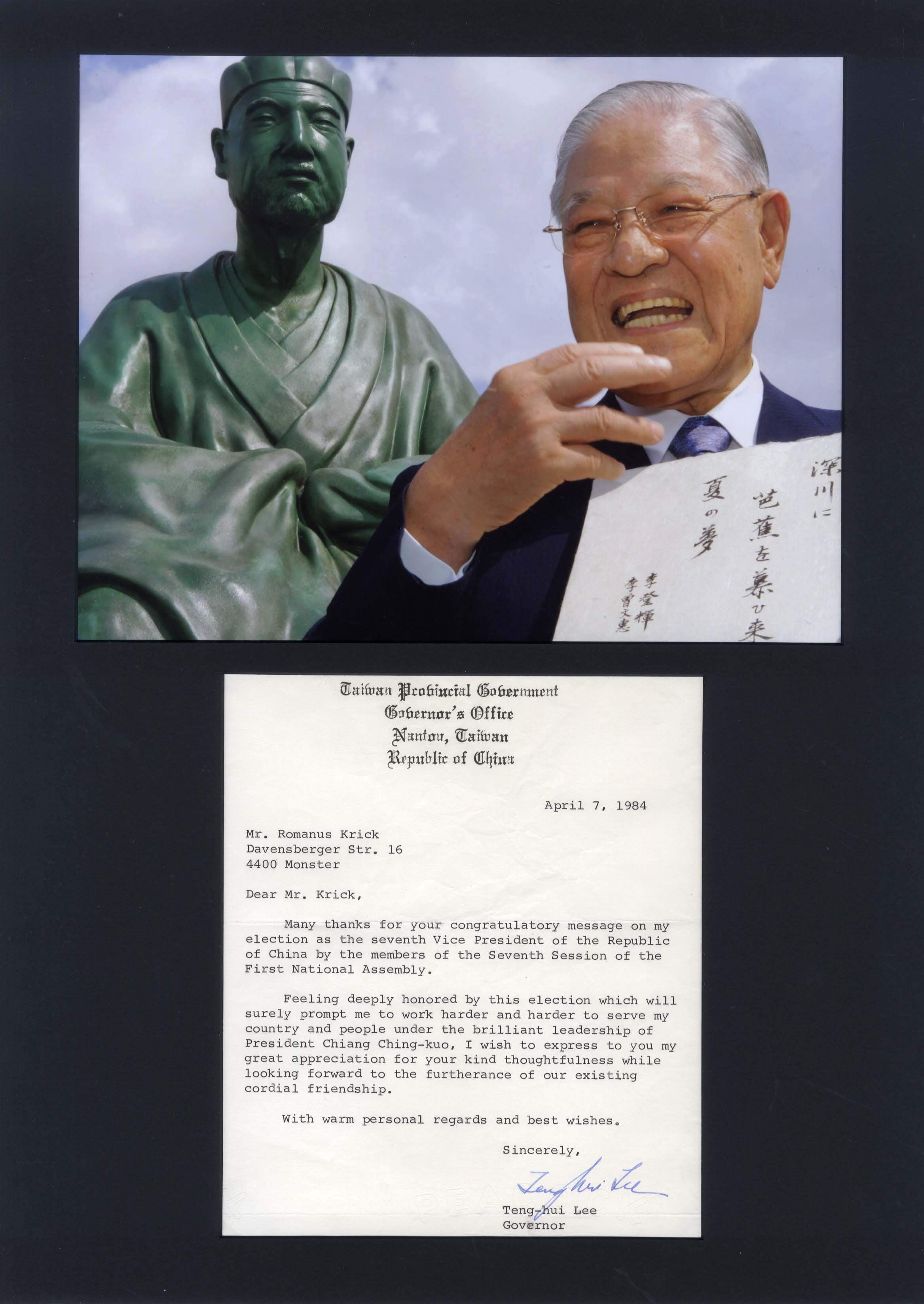Teng-hui Lee Autograph | signed letters