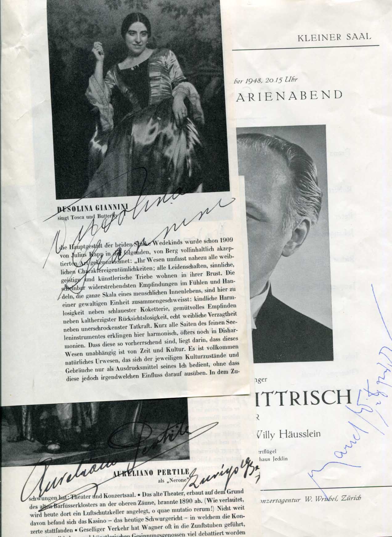 Tenors & Sopranos Autograph | signed programmes / books