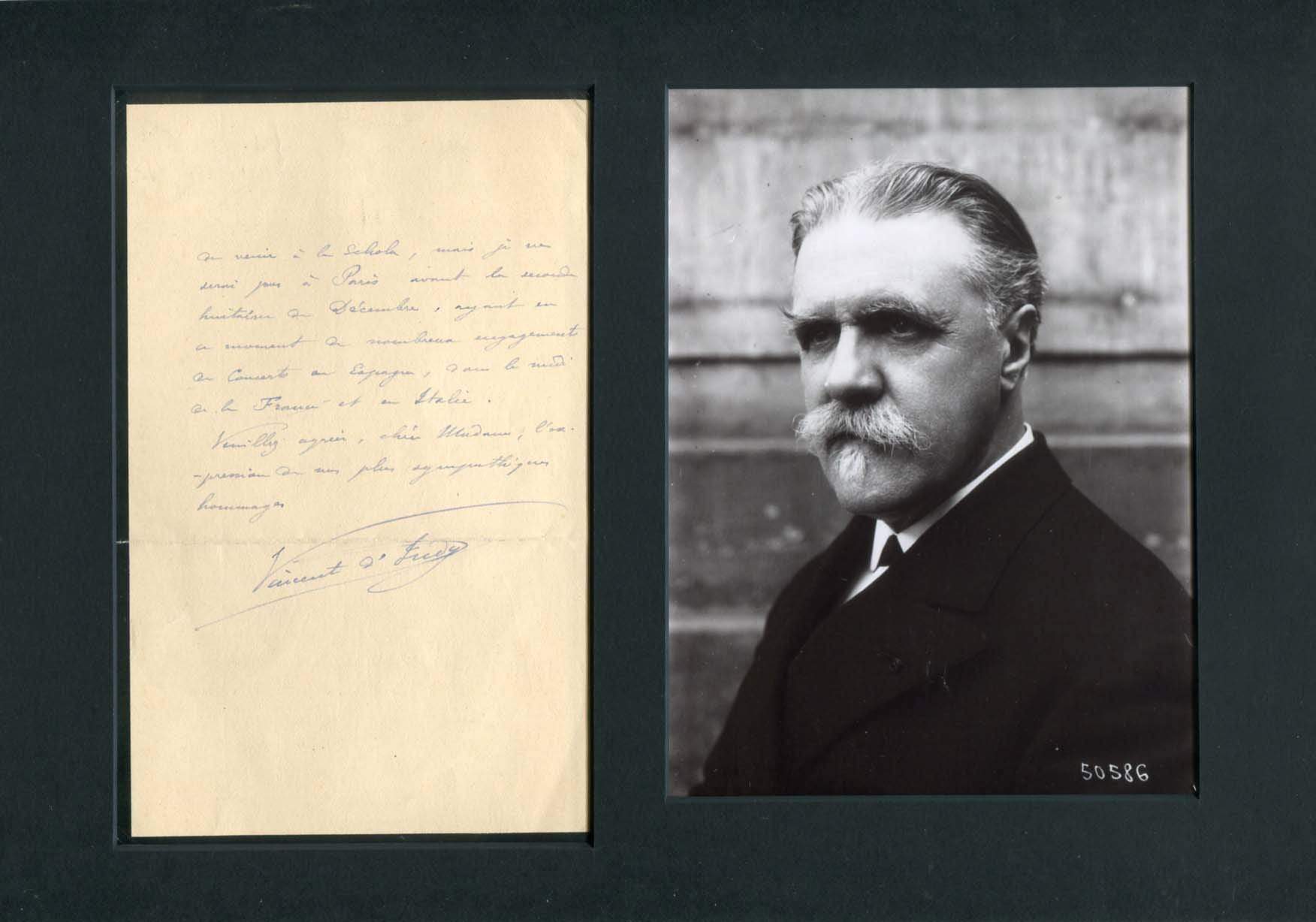Vincent d`Indy autograph | Autograph letter signed